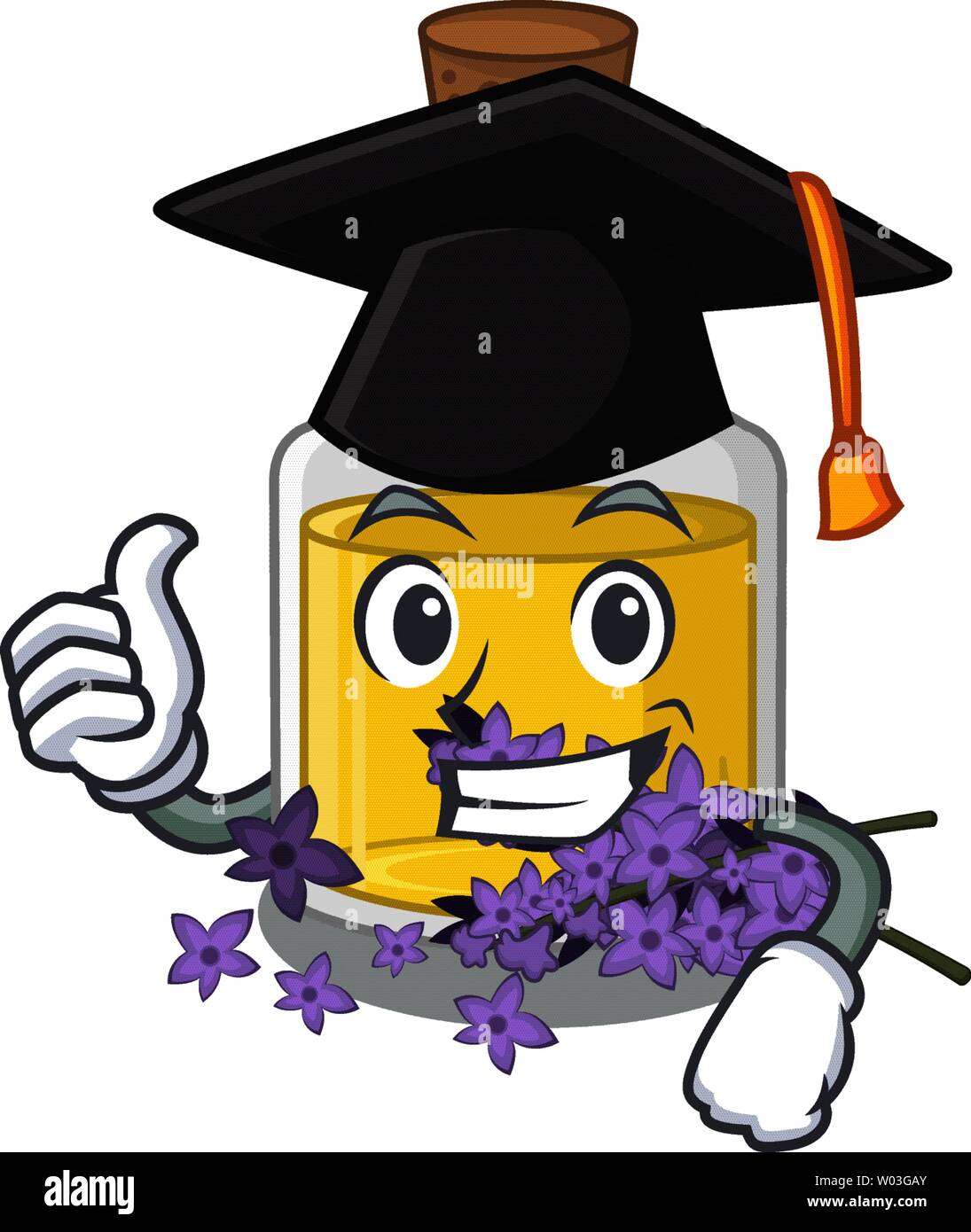 Graduation lavender oil isolated with the mascot Stock Vector Image ...
