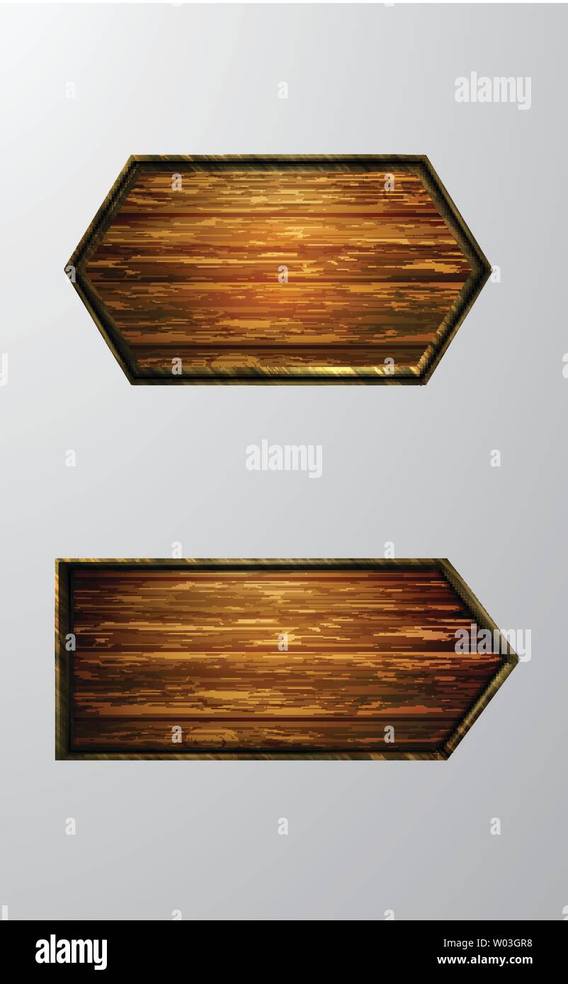 Vector realistic illustration of wooden signboard Stock Vector Image ...