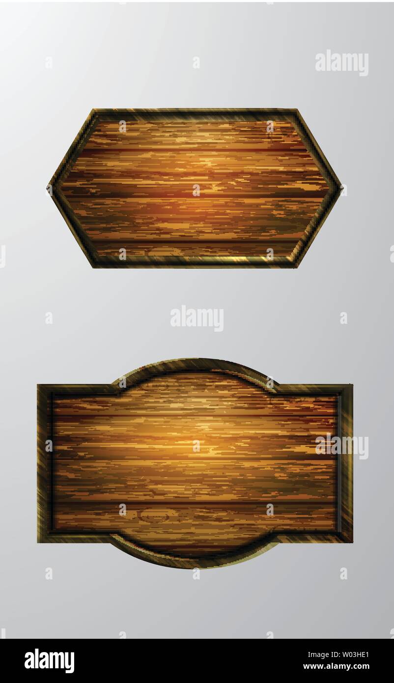 Vector realistic illustration of wooden signboard Stock Vector Image ...