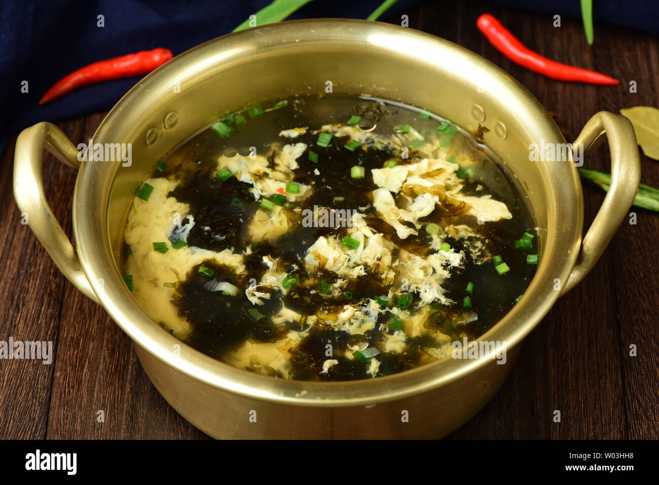 Laver egg soup Stock Photo - Alamy