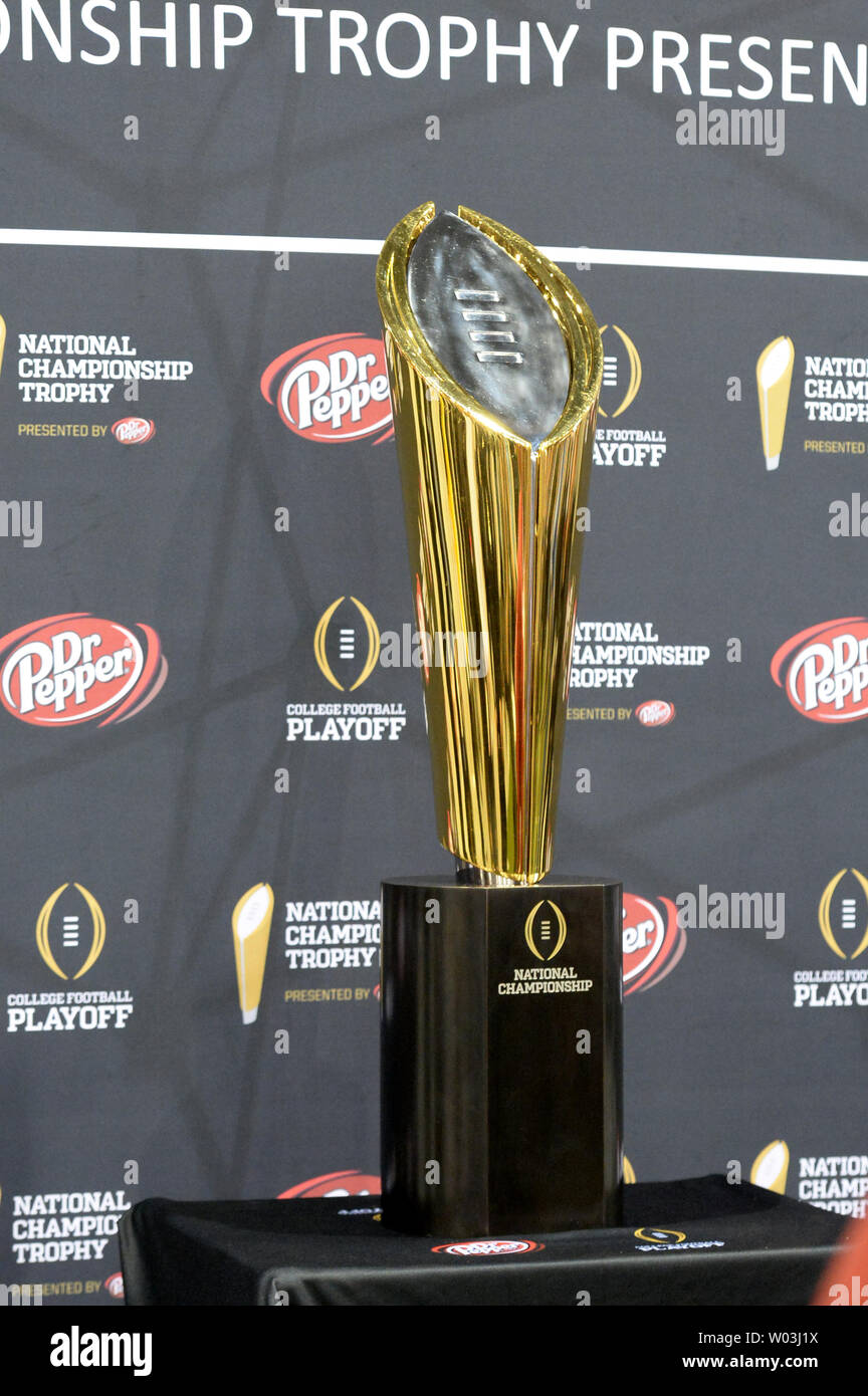 College football playoff national championship trophy hi-res stock ...