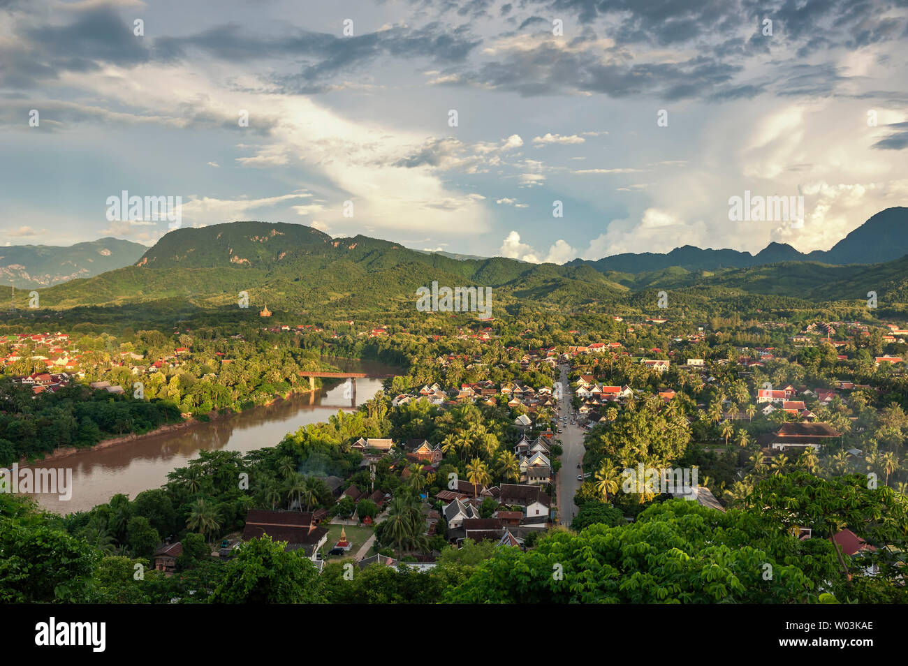 Panoramic high view of Luang Prabang, Laos Stock Photo - Alamy