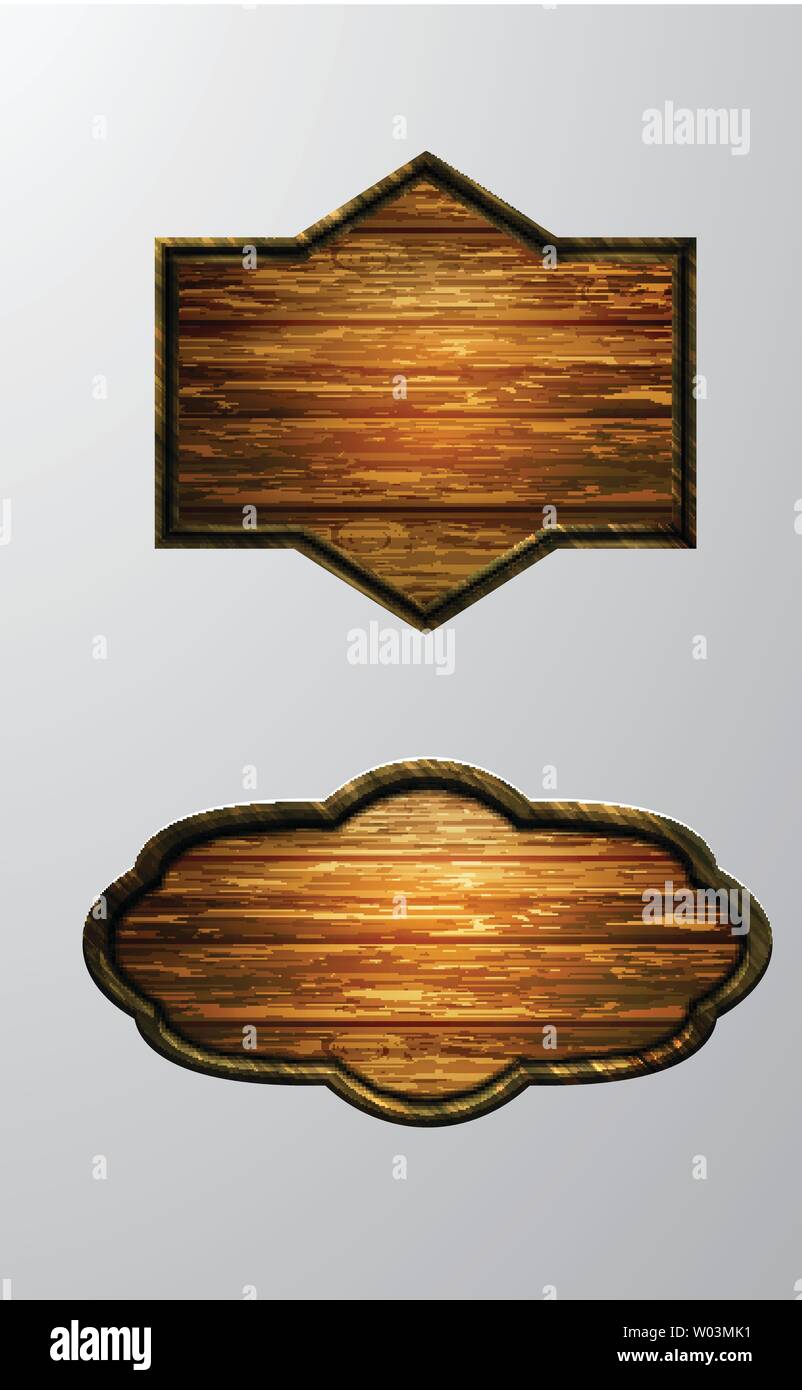 Vector realistic illustration of wooden signboard Stock Vector Image ...