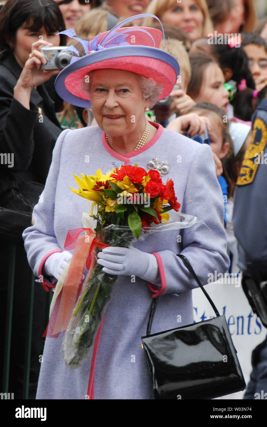 Britain's Queen Elizabeth II walks from the Governor's Mansion to the ...