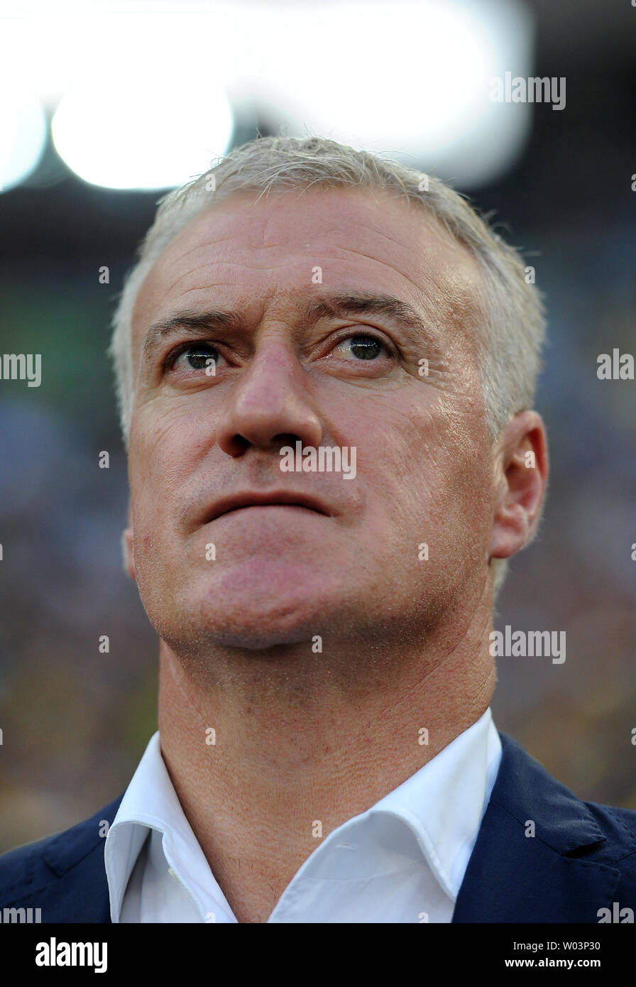 France coach Didier Deschamps looks on during the 2014 FIFA World Cup ...