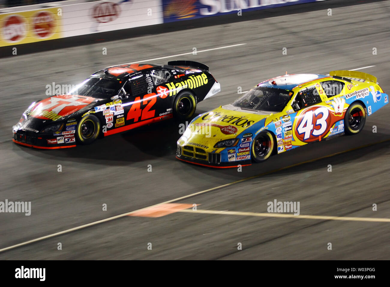 Casey Mears, driver of the #42 Texaco/Havoline Dodge, and Bobby Labonte ...