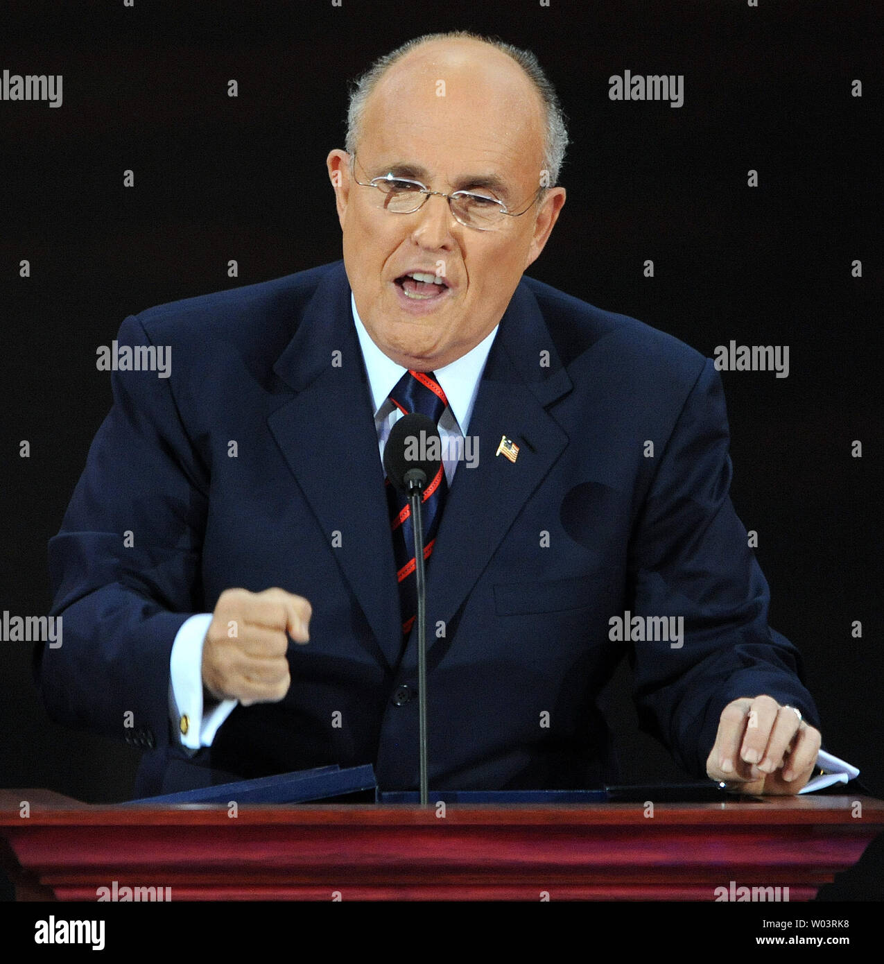 Former NYC Mayor Rudy Giuliani speaks on the third day of the ...