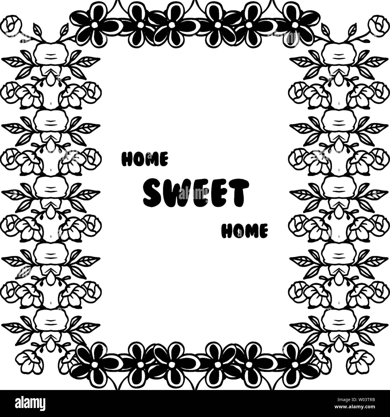 Vector illustration design modern home sweet home with elegant flower ...
