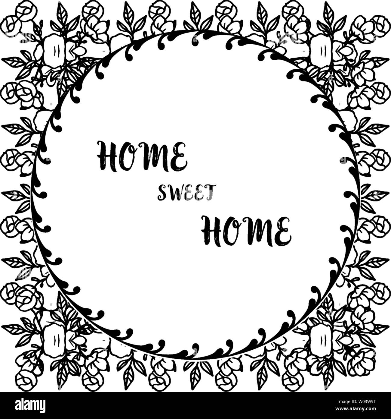 Vector illustration design modern home sweet home with elegant flower ...
