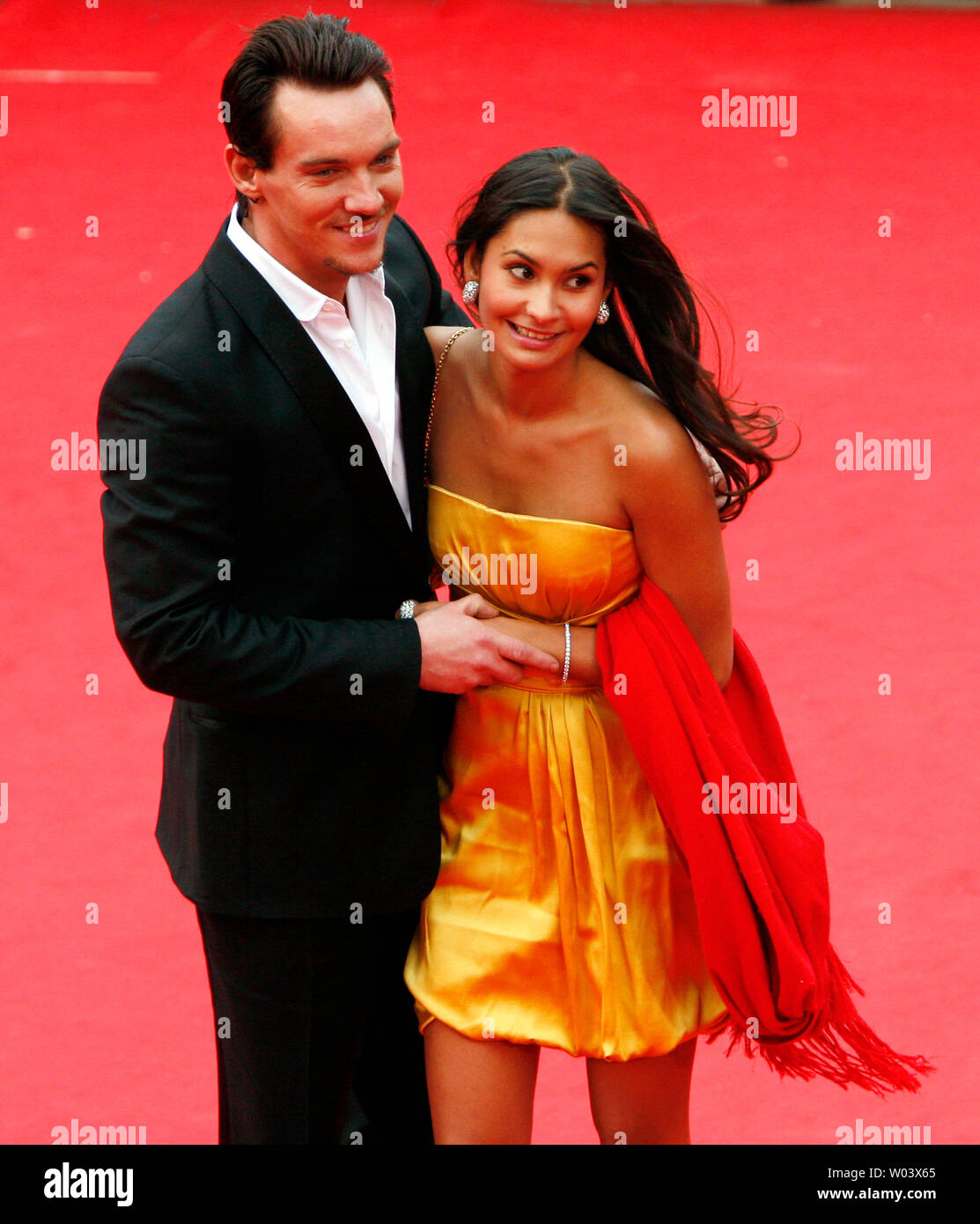 Actor Jonathan Rhys Meyers and his girlfriend Reena Hammer arrive on ...