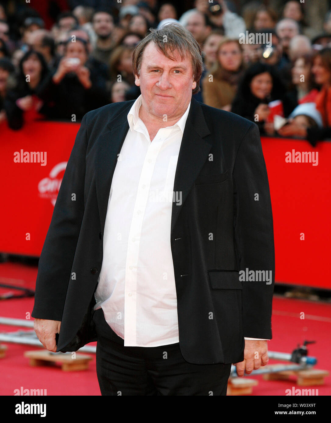 Actor Gerard Depardieu arrives at the Rome Film Festival in Rome on ...