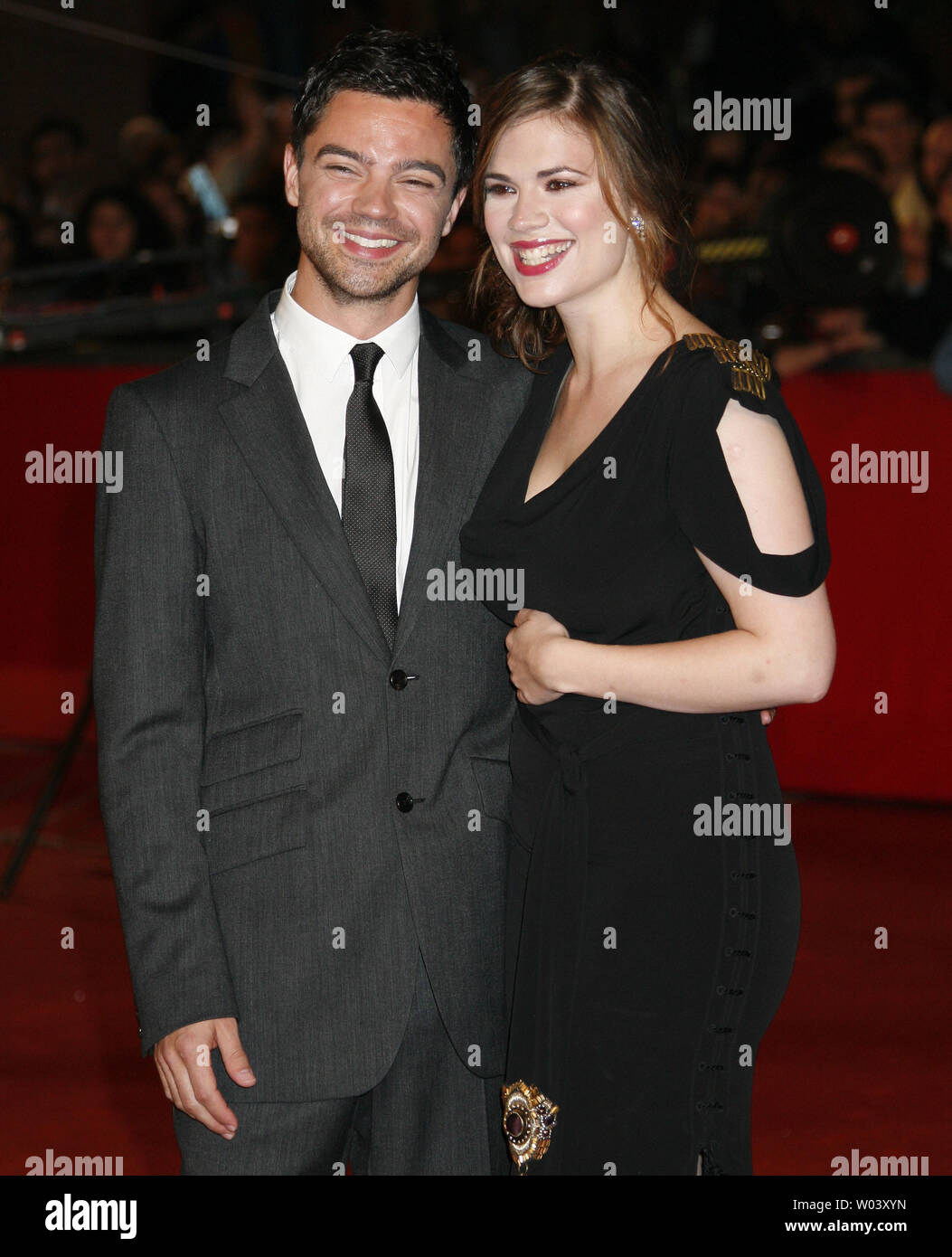 Actor Dominic Cooper (L) and actress Hayley Atwell arrive on the red ...