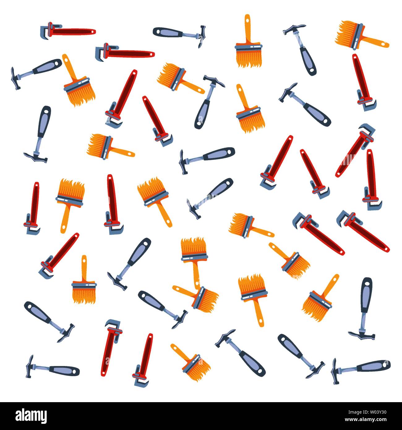 Tools design, under construction work repair progress reconstruction ...