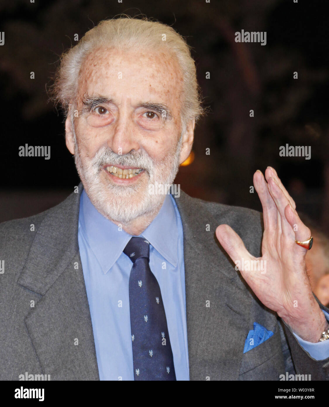 Christopher Lee arrives on the red carpet before a screening of the ...