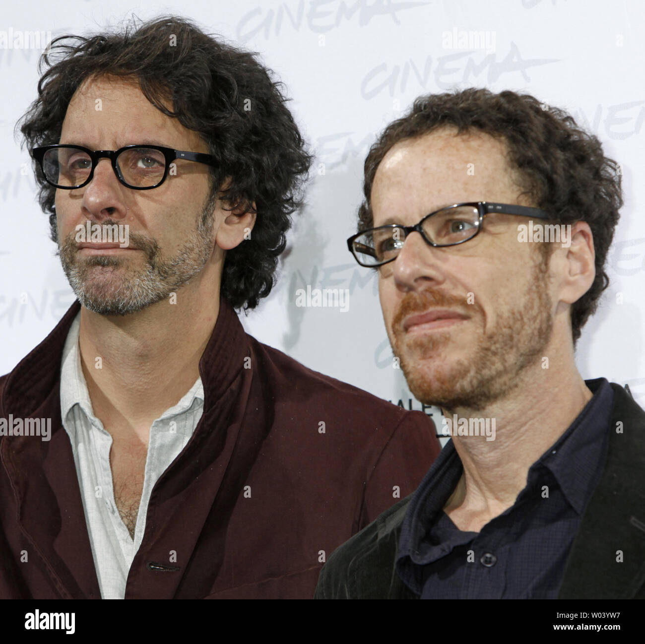 Brothers Joel (L) and Ethan Coen arrive at a photocall for the film "A ...