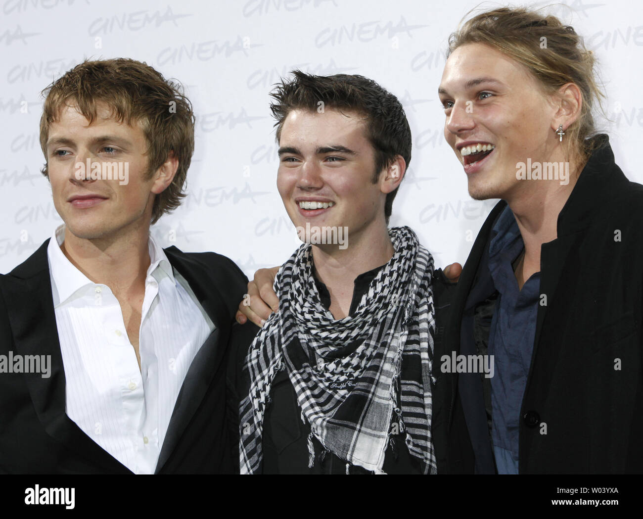 Charlie Bewley (L), Cameron Bright (C) and Jamie Campbell Bower arrive ...