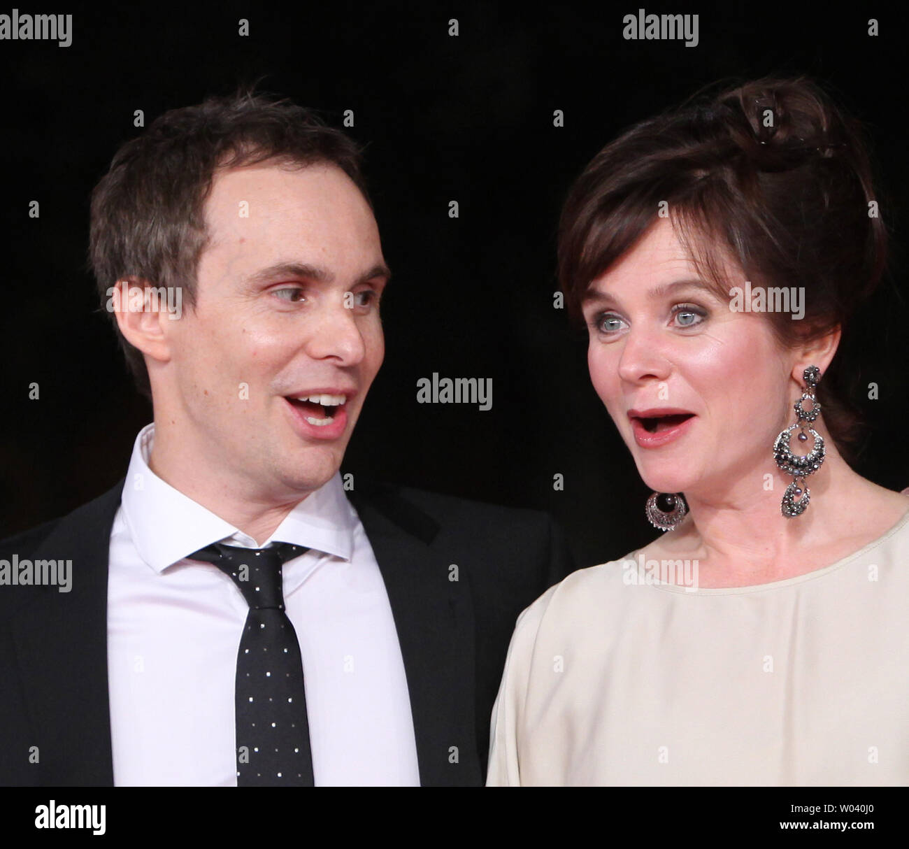Jim Loach and Emily Watson arrive on the red carpet before a screening ...