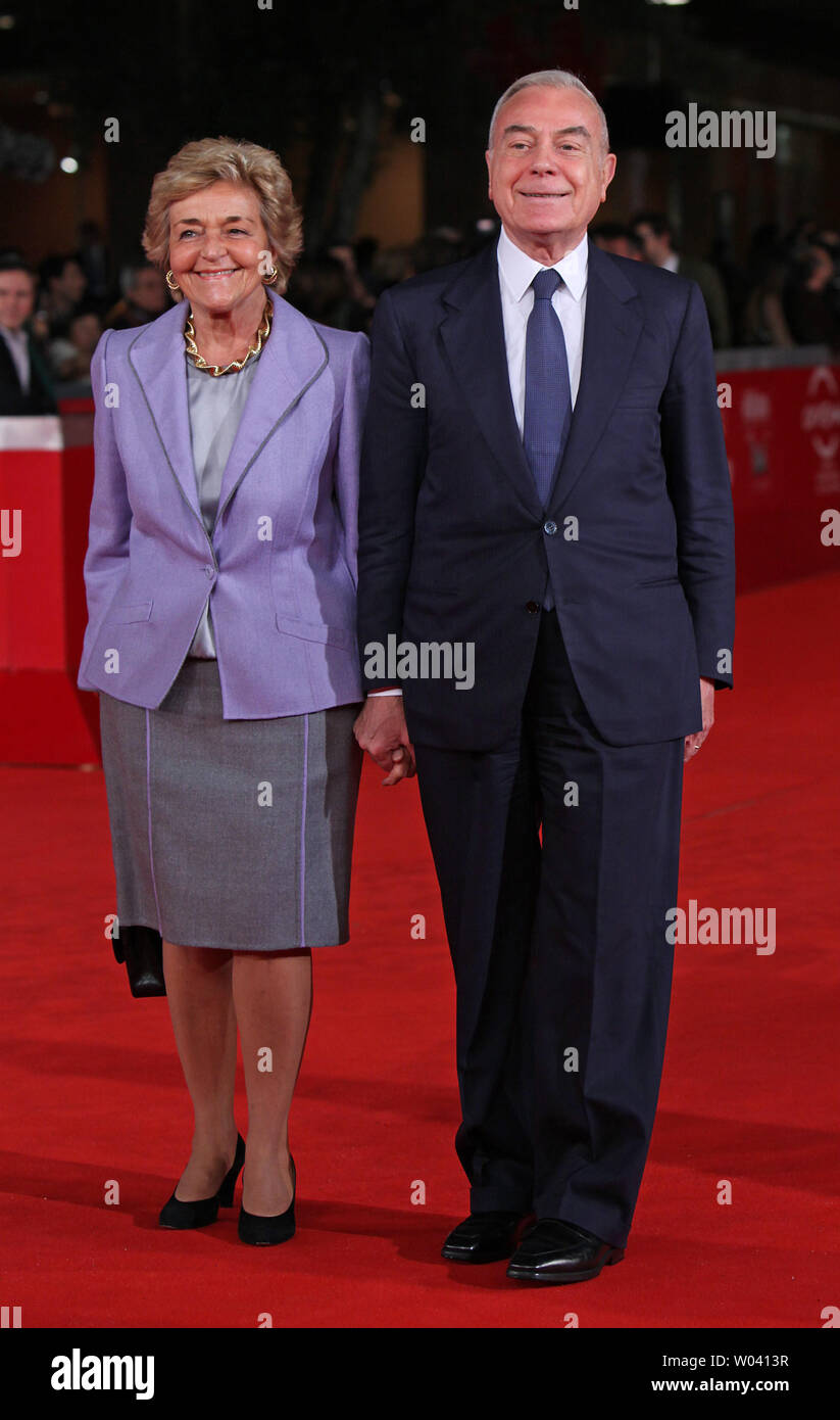 Gianni Letta and his wife Maddalena arrive on the red carpet before a ...