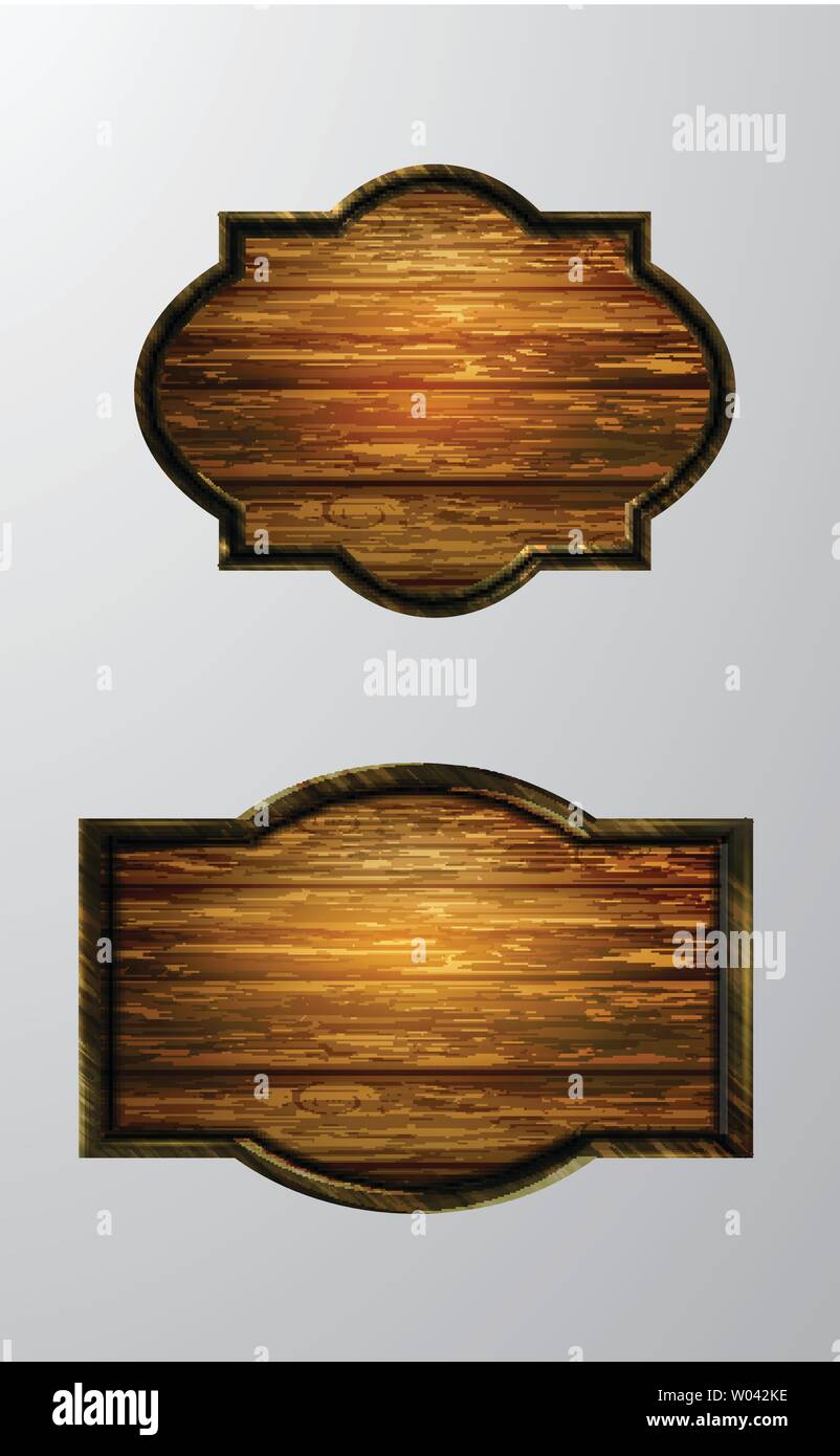 Vector realistic illustration of wooden signboard Stock Vector Image ...