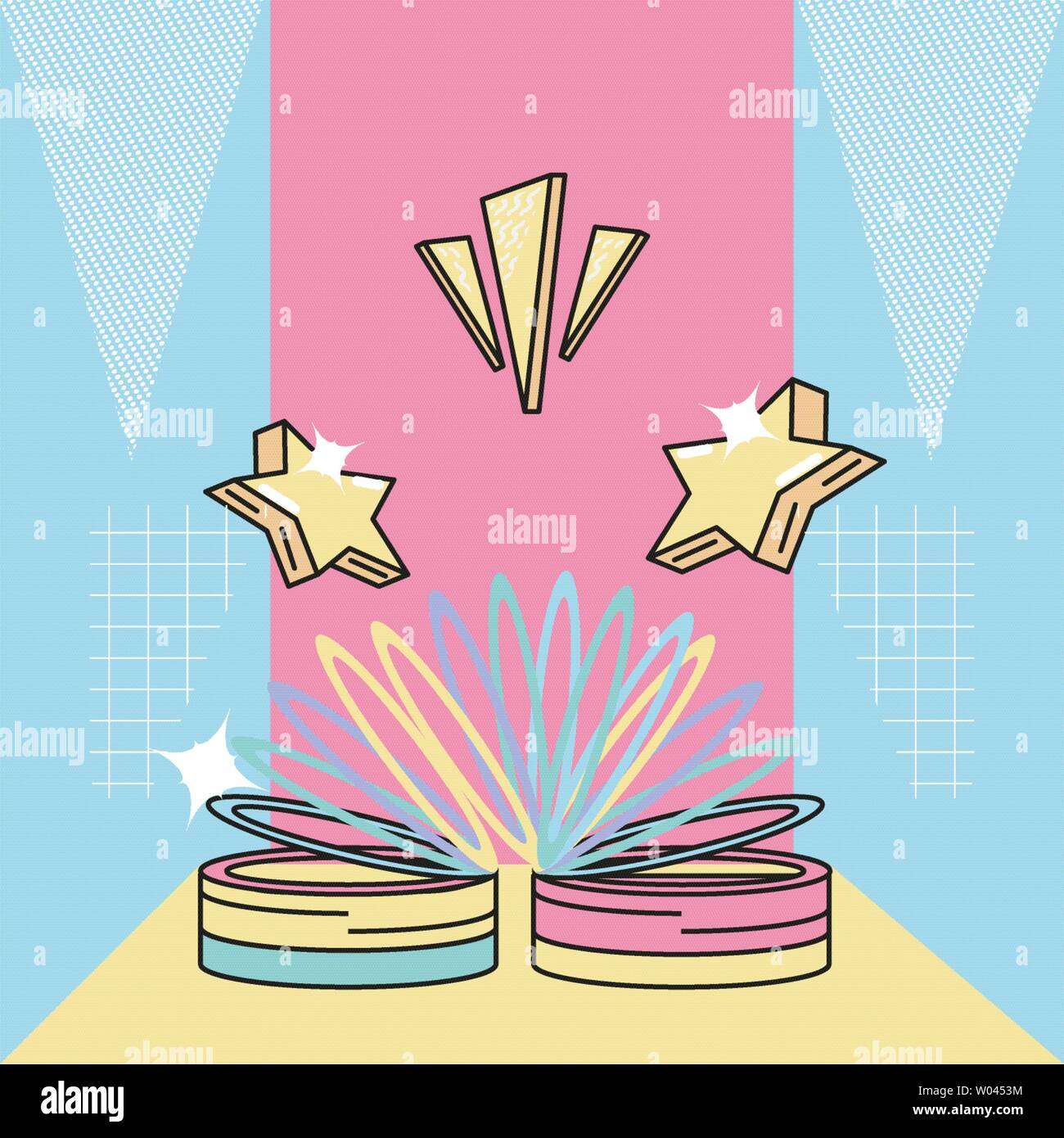 90s style rainbow spring design, Vintage retro fashion culture funky ...