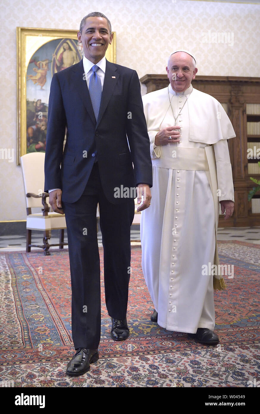 U.S. President Barack Obama meets with Pope Francis in his private ...