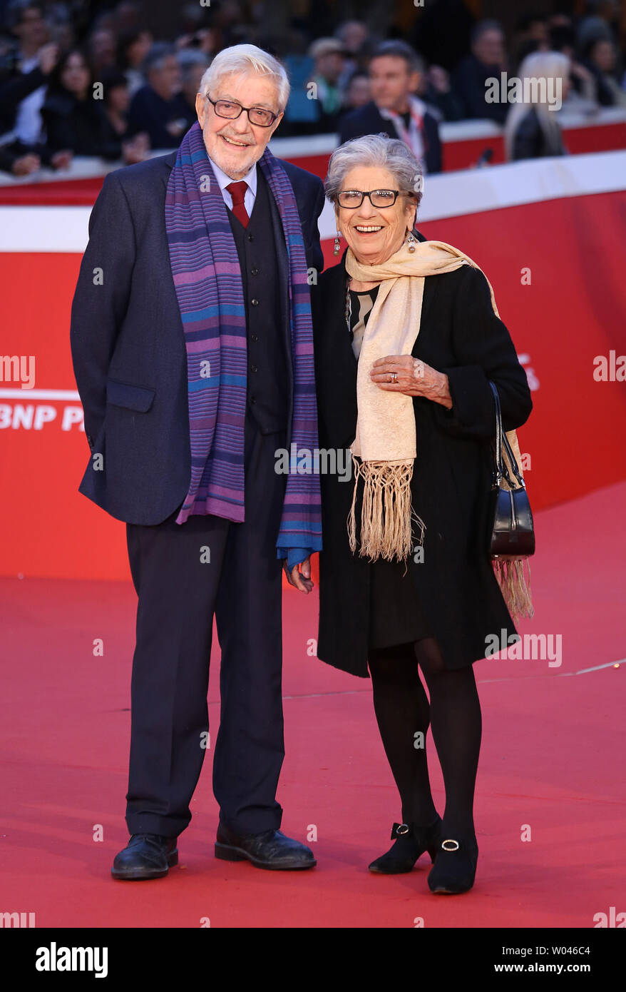 Ettore Scola (L) and Gigliola Scola arrive on the red carpet before the ...