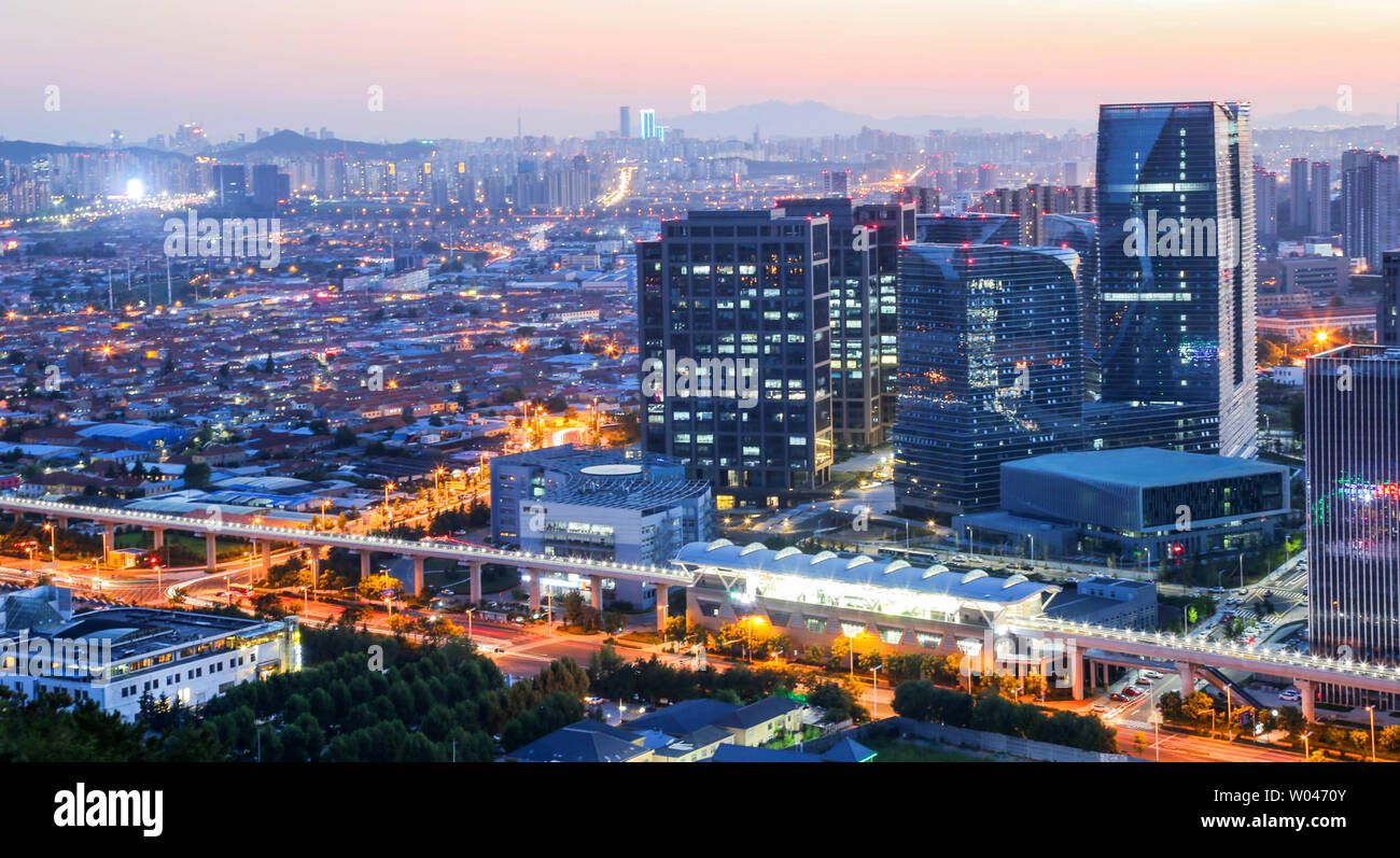 Sky, high-rise building, houses, roads, modern times Stock Photo - Alamy