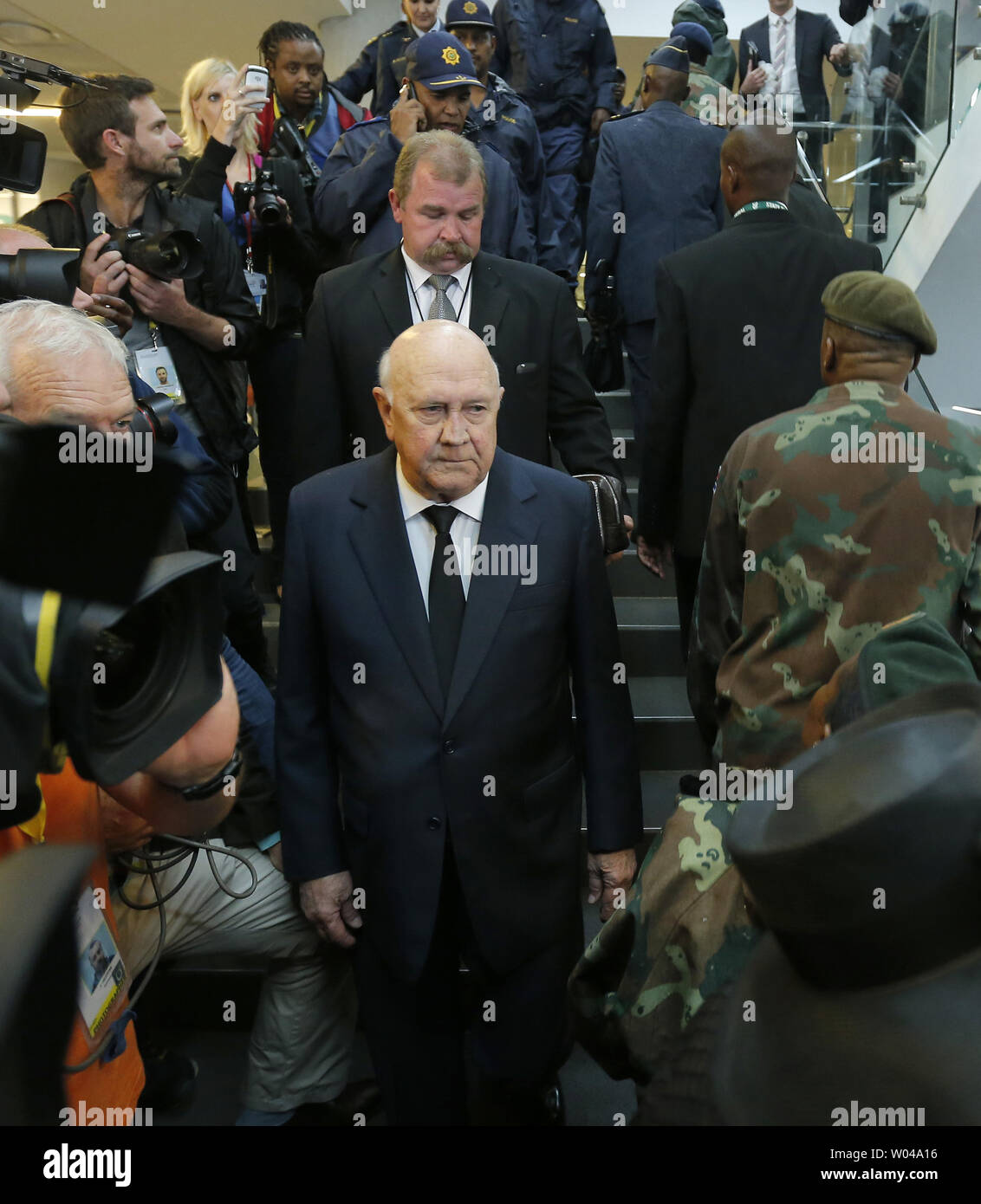 Former South African President FW De Clerk attends the memorial service ...