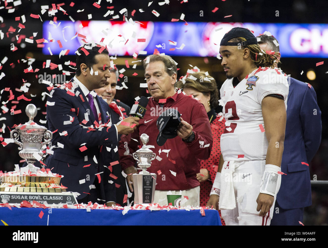 Nick saban with trophy hi-res stock photography and images - Alamy