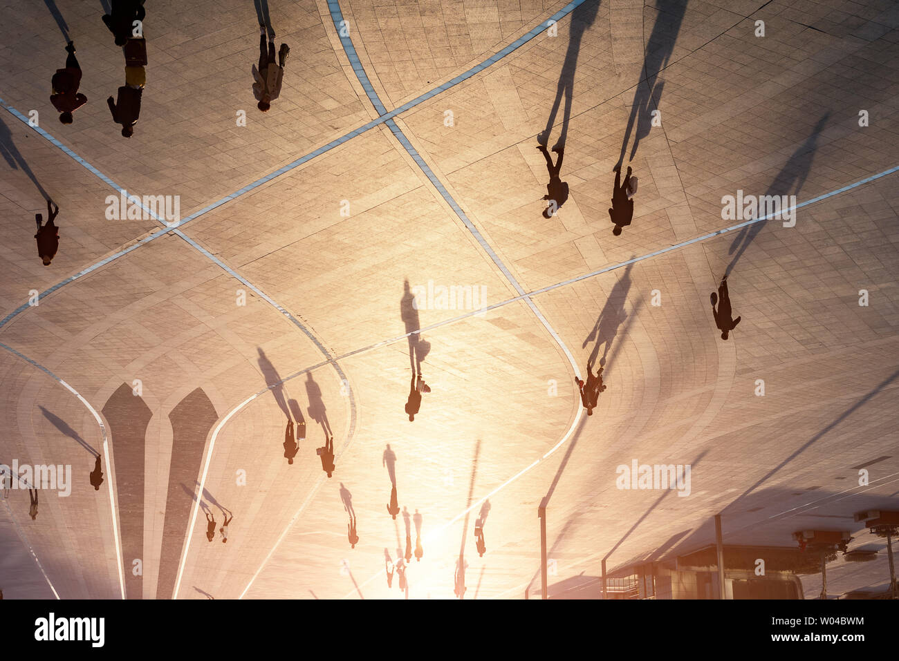 A commuter in the square Stock Photo - Alamy