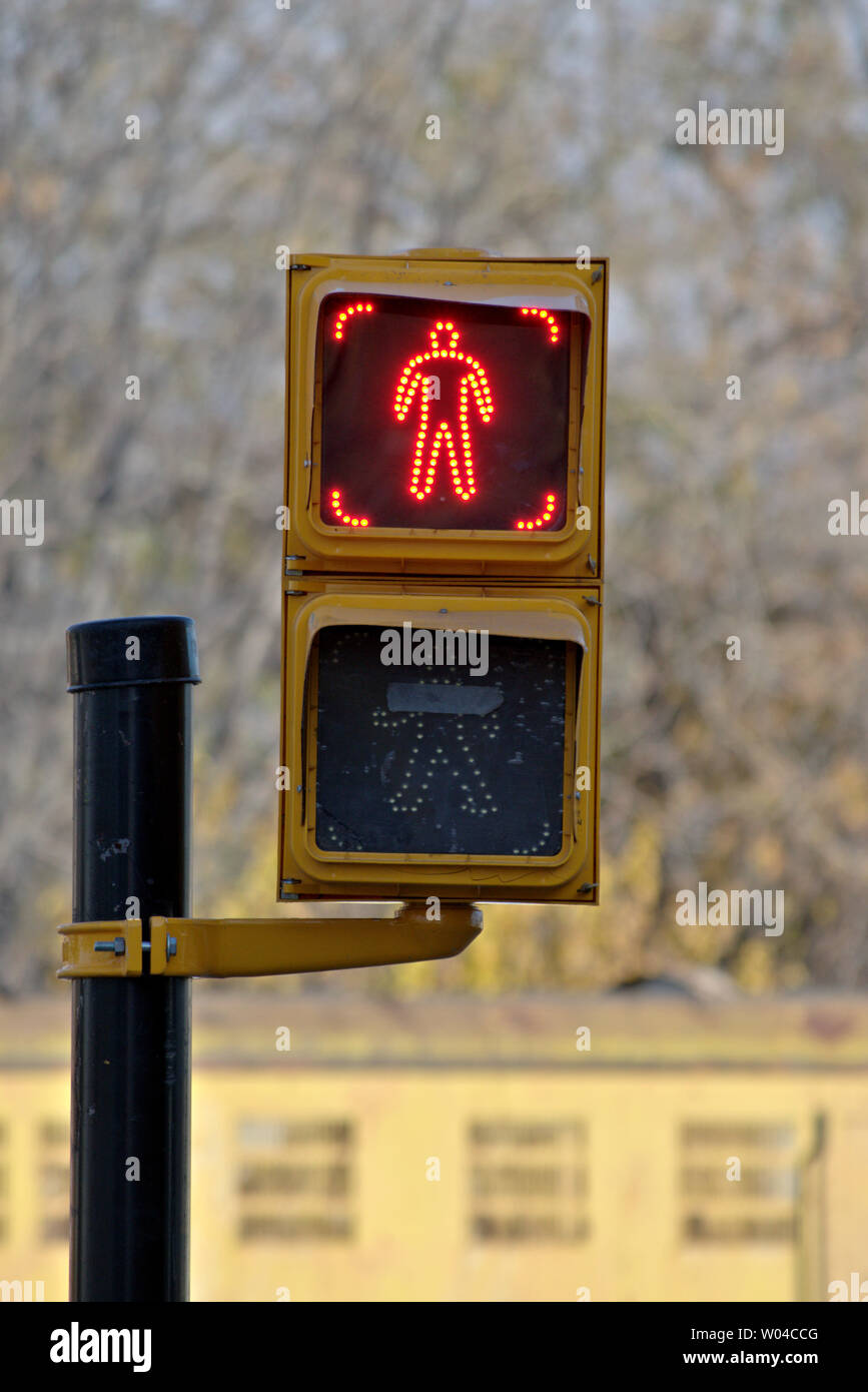 A pedestrian red traffic light, indicating to stop Stock Photo - Alamy