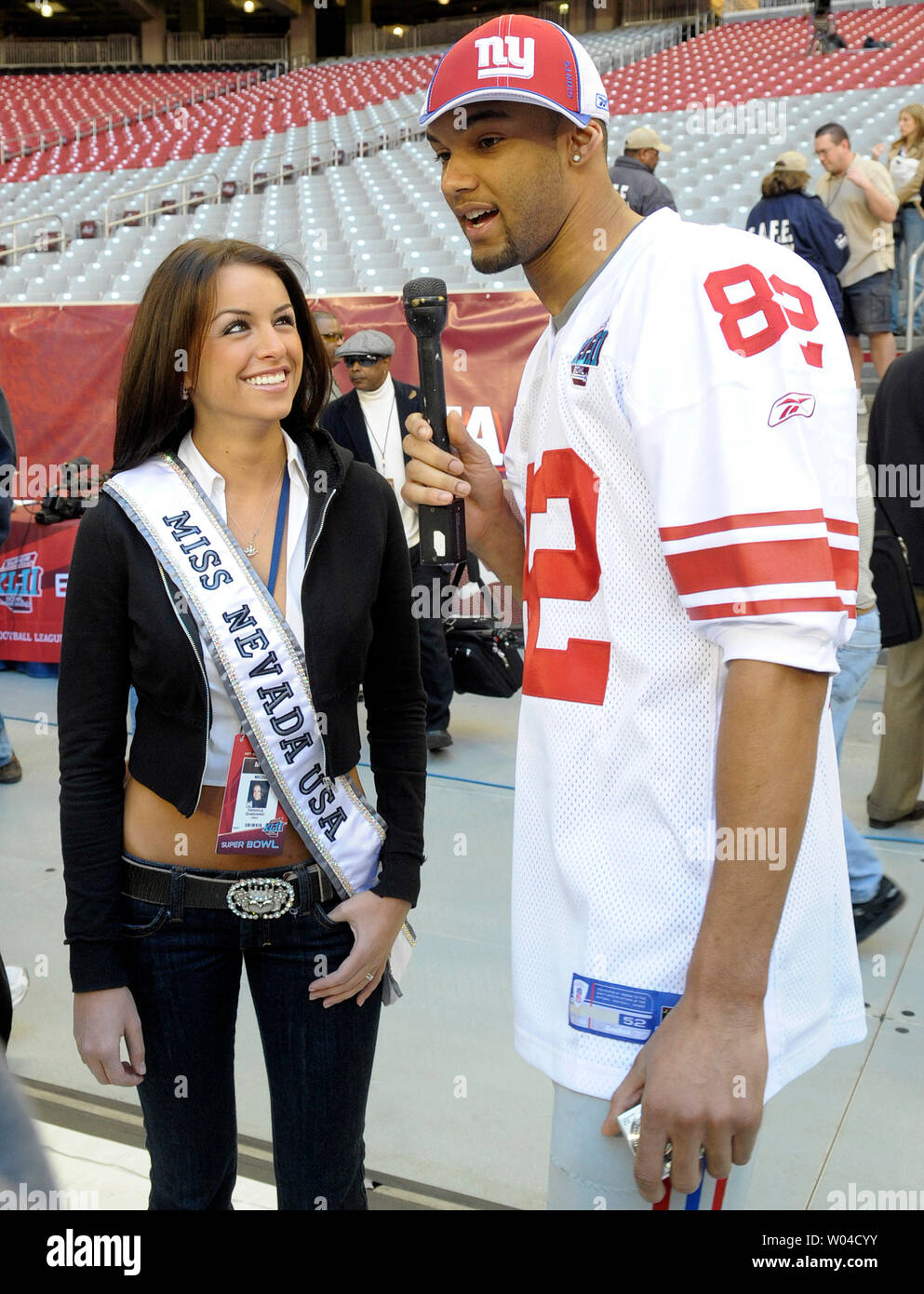 New York Giants practice squad wide receiver chats with Miss Nevada ...