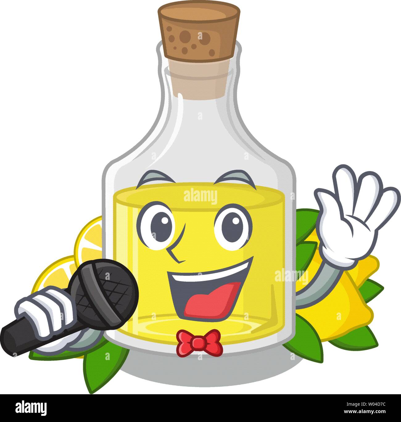 Singing lemon oil isolated in the character Stock Vector Image & Art ...