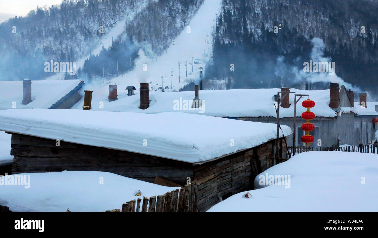 China's snow countryside is picturesque Stock Photo - Alamy