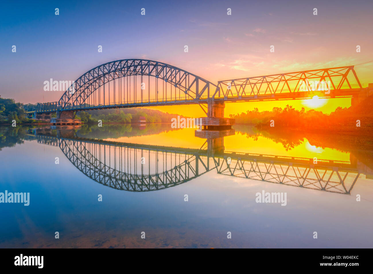 sunshine in the morning bridge Stock Photo - Alamy