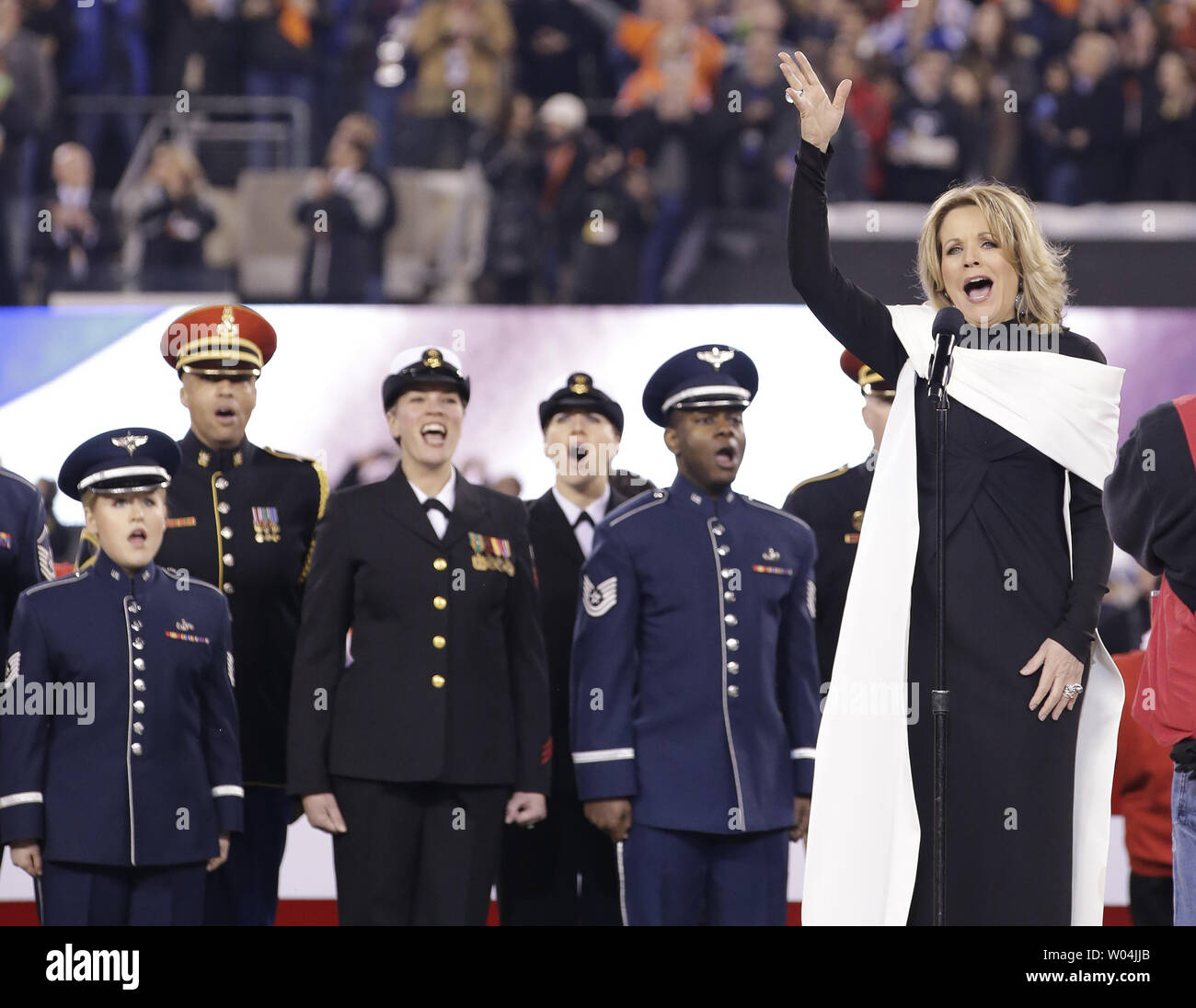 Opera singer Renee Fleming sings the National Anthem at Super Bowl ...