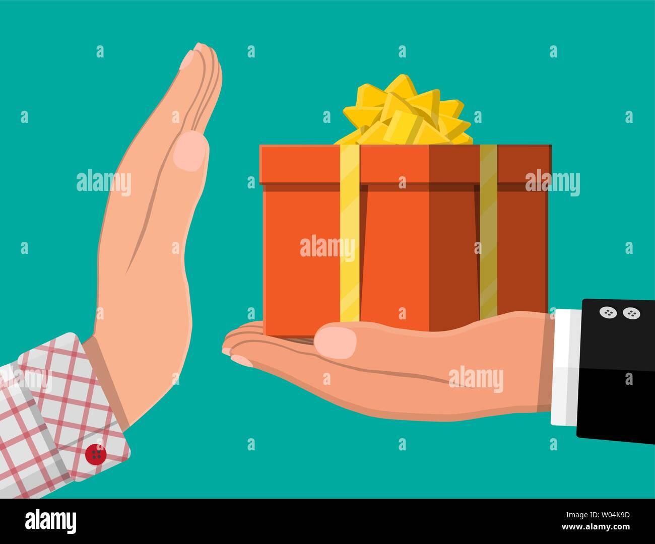 Hand giving gift box to other hand Stock Vector Image & Art - Alamy