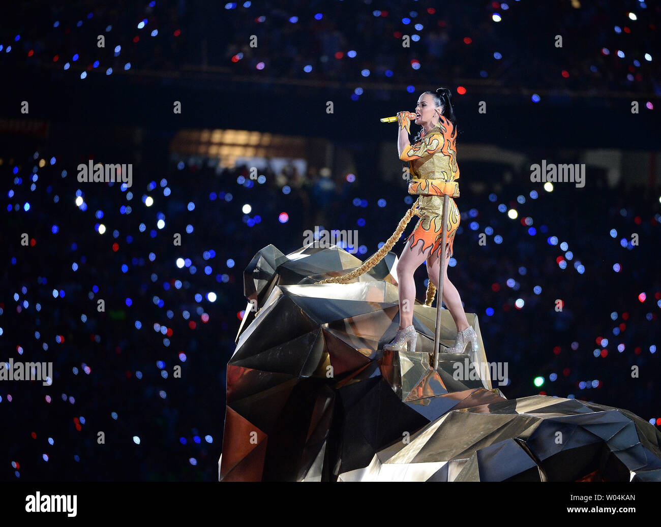 Katy Perry performs during halftime activities of Super Bowl XLIX at ...