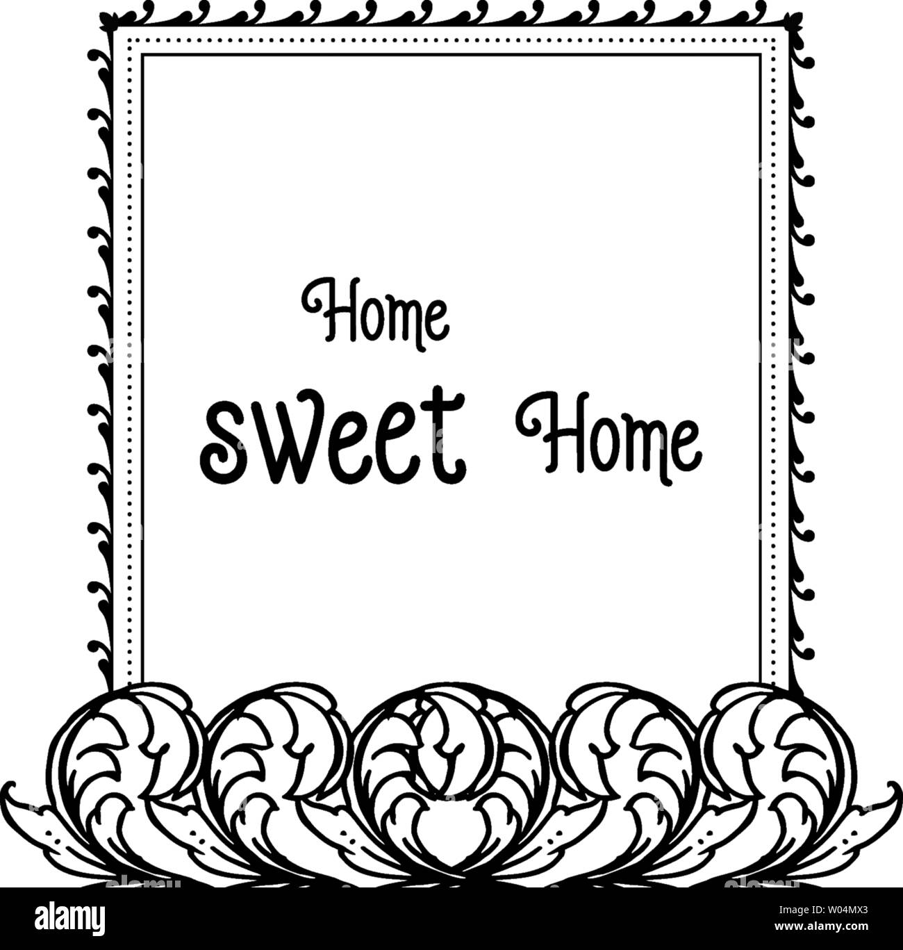 Vector illustration design modern home sweet home with cute flower ...