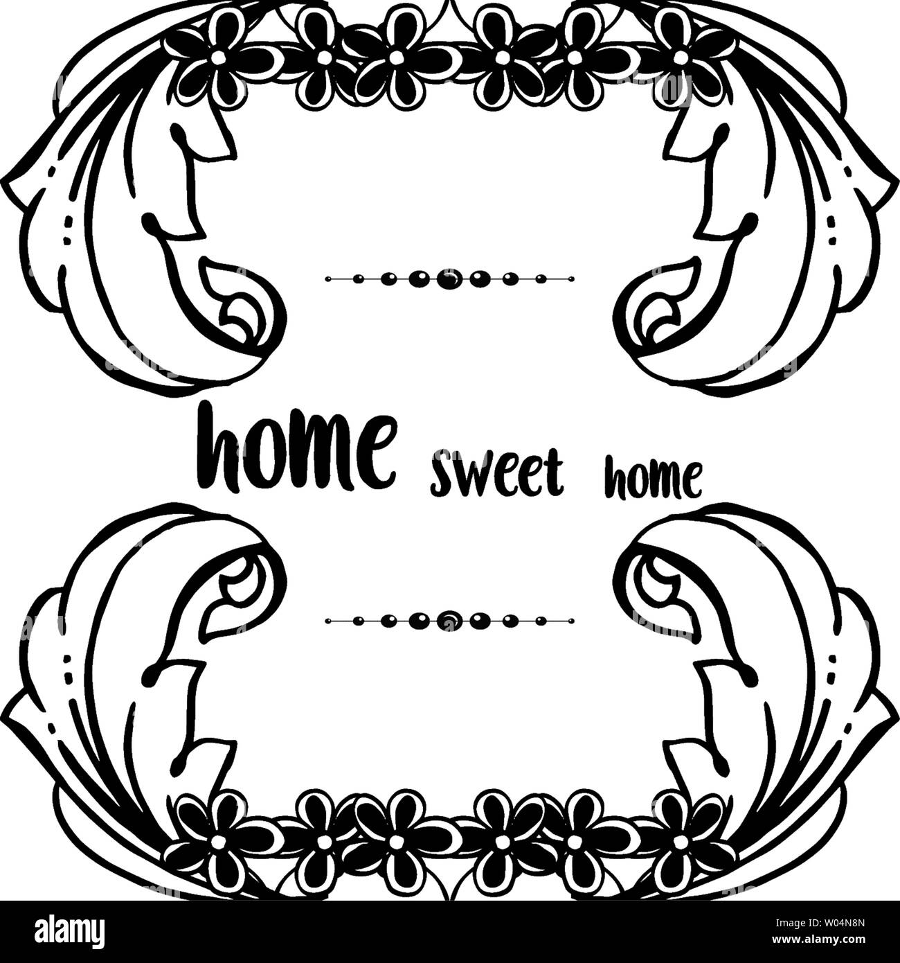 Vector illustration design modern home sweet home with cute flower ...