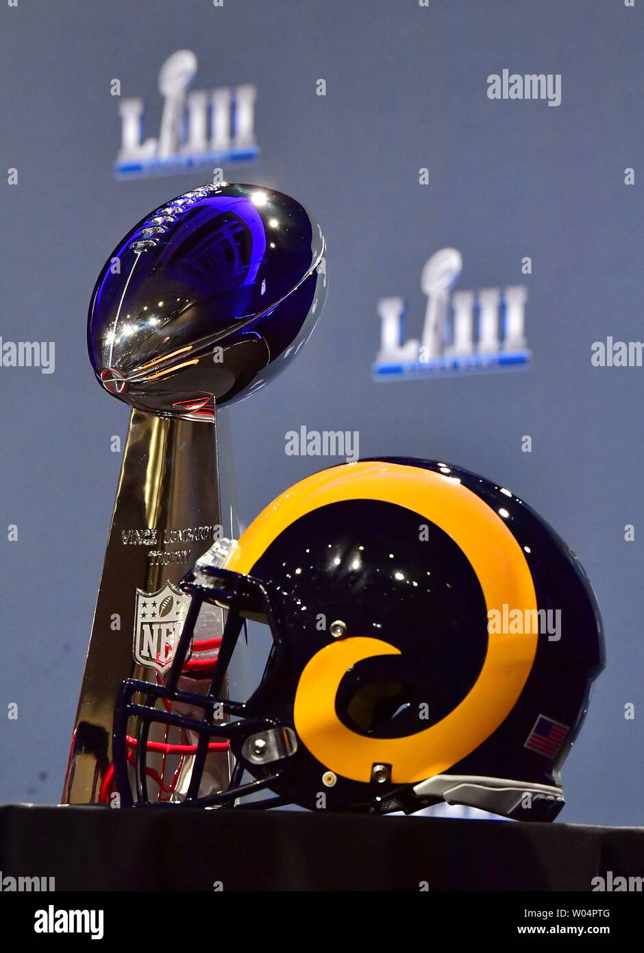 Super bowl liii trophy los angeles rams hi-res stock photography and ...