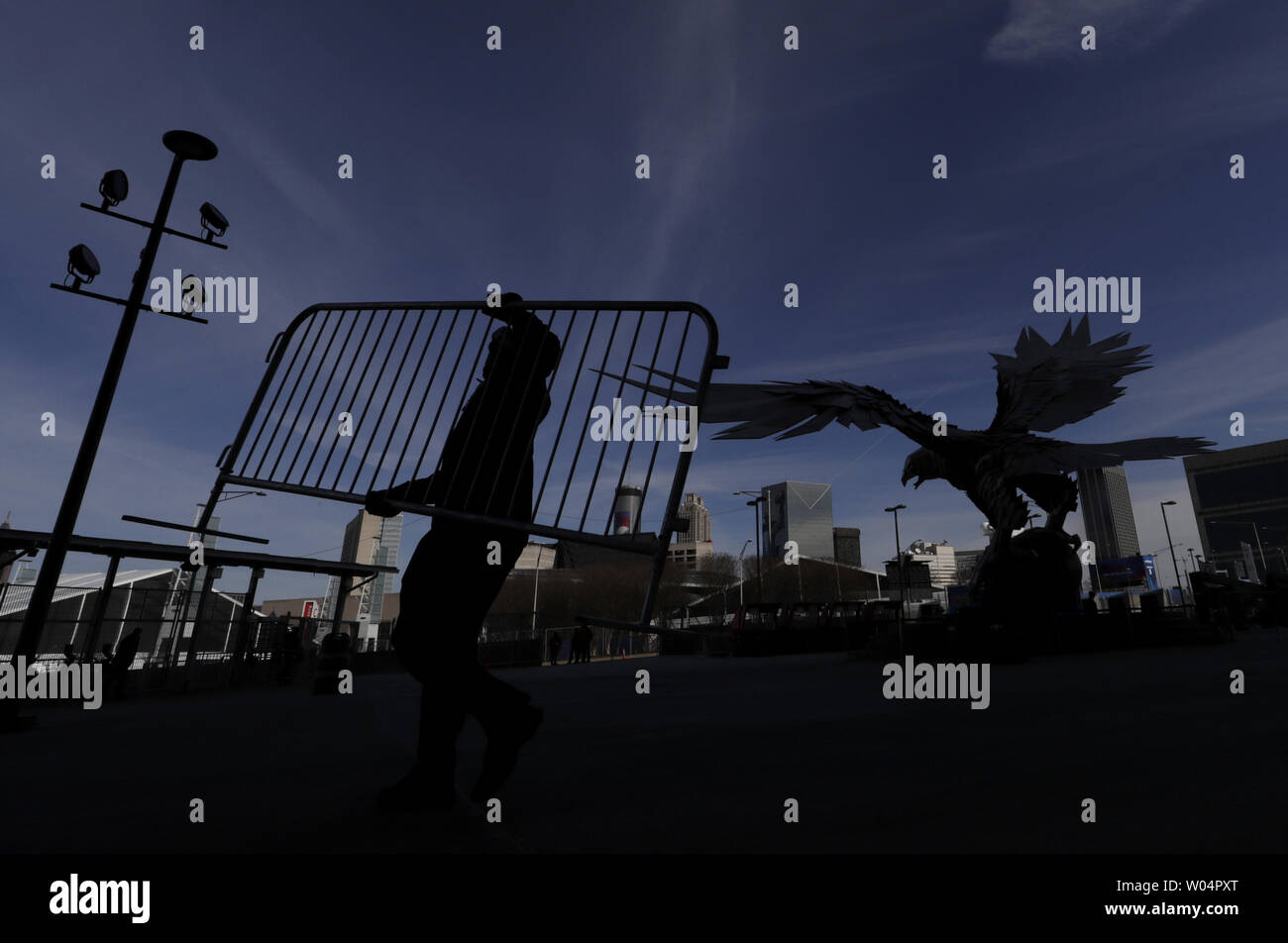 Falcon statue at mercedes benz stadium hi-res stock photography and ...