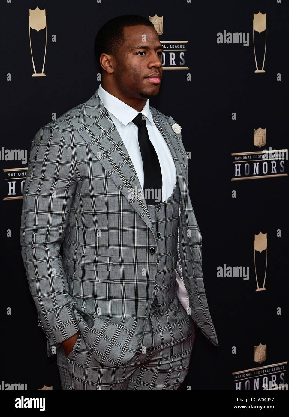 Nick Chubb of the Cleveland Browns arrives on the red carpet at the Fox ...