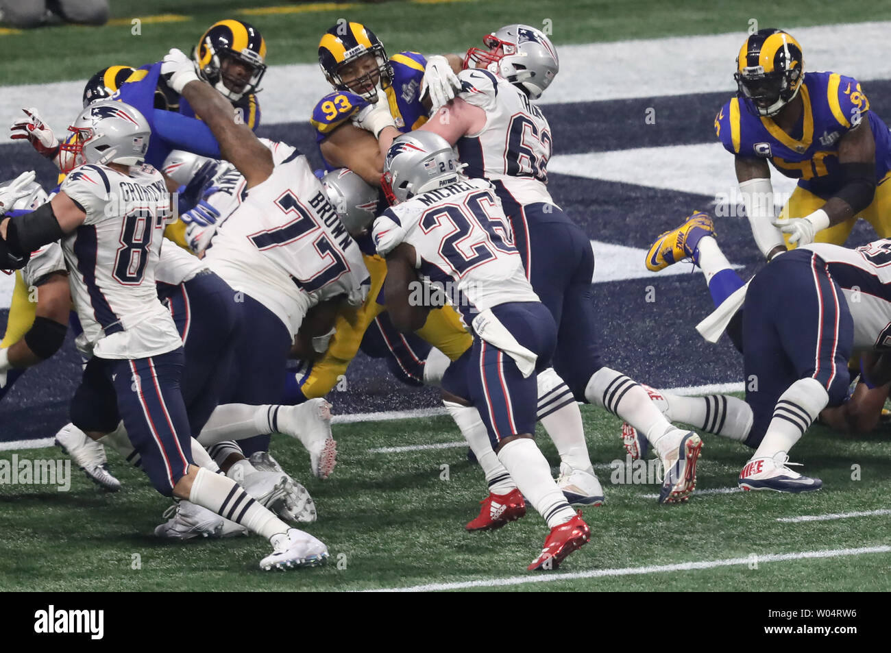 New England Patriots running back Sony Michel (26) scores a two-yard ...
