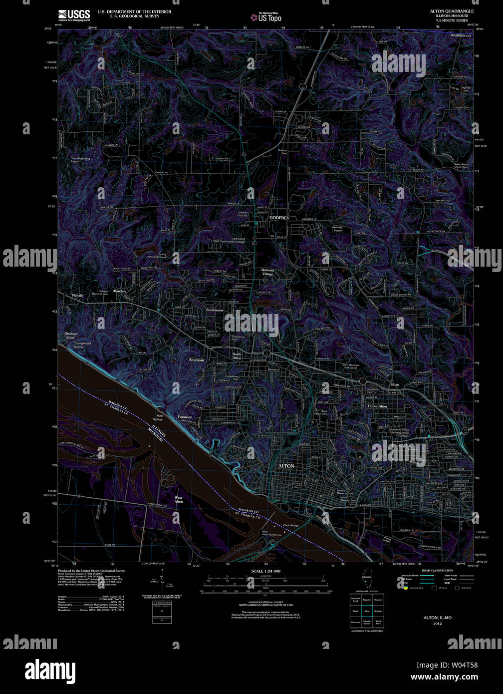 Alton illinois map hi-res stock photography and images - Alamy