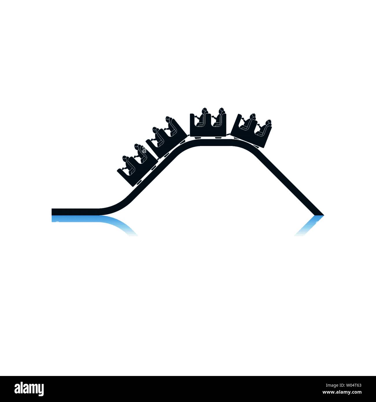 Small Roller Coaster Icon. Shadow Reflection Design. Vector ...