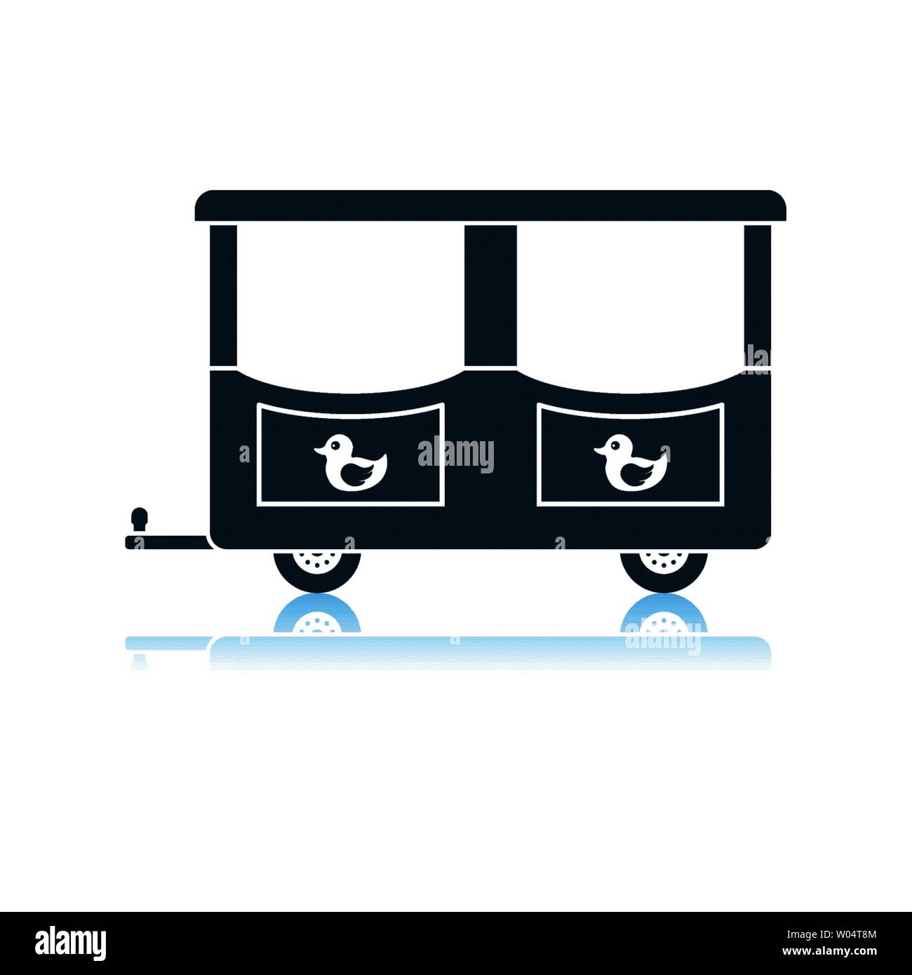 Wagon Of Children Train Icon. Shadow Reflection Design. Vector ...