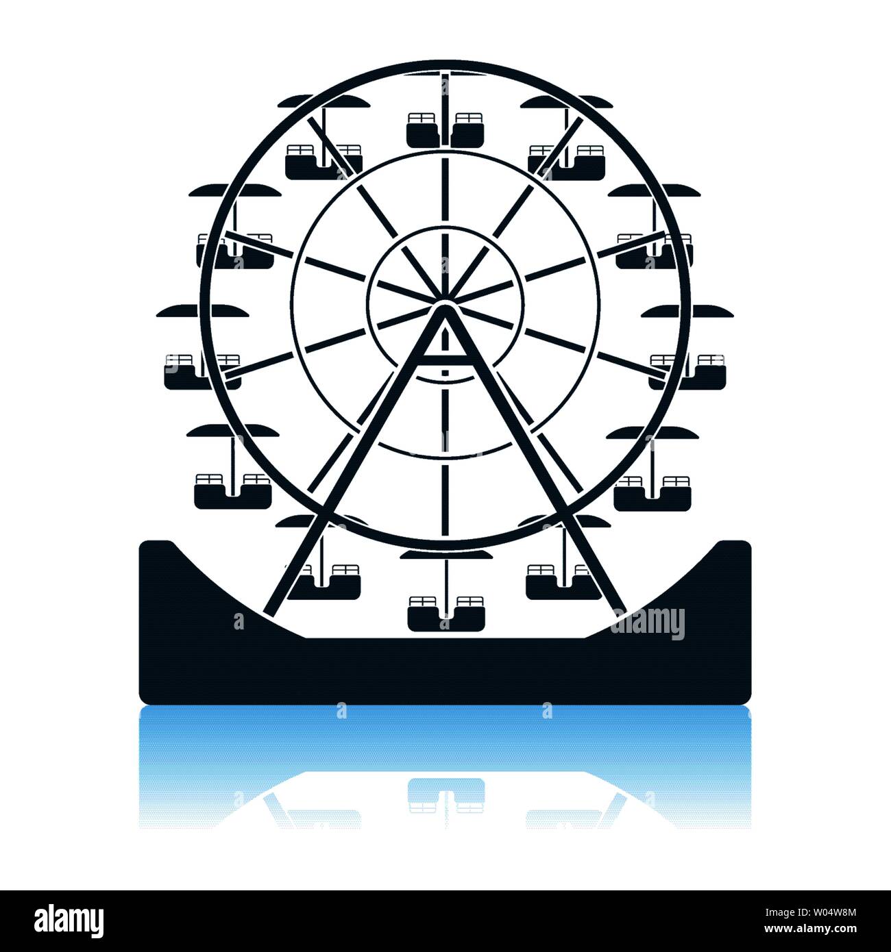Ferris Wheel Icon. Shadow Reflection Design. Vector Illustration Stock ...