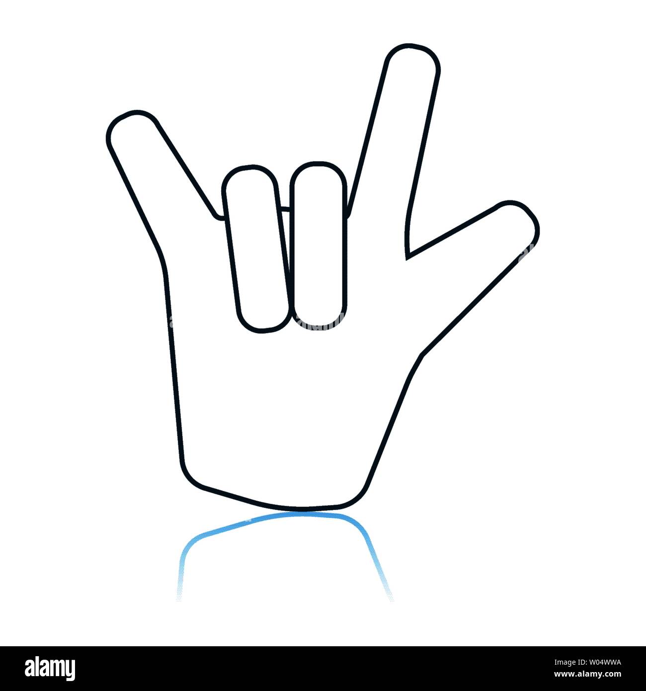 Rock Hand Icon. Shadow Reflection Design. Vector Illustration Stock ...