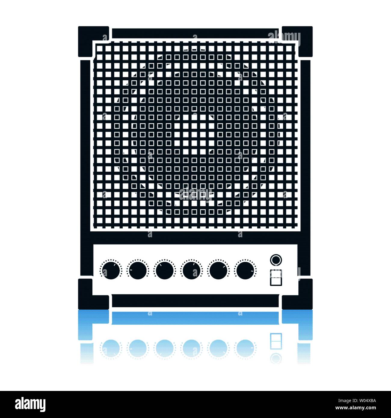 Audio Monitor Icon. Shadow Reflection Design. Vector Illustration Stock ...